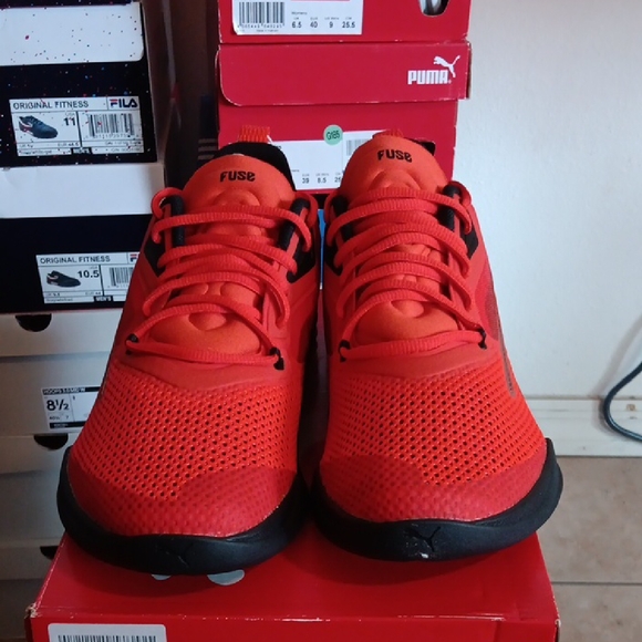 Puma | Shoes | Puma Red Athletic Sneakers | Poshmark